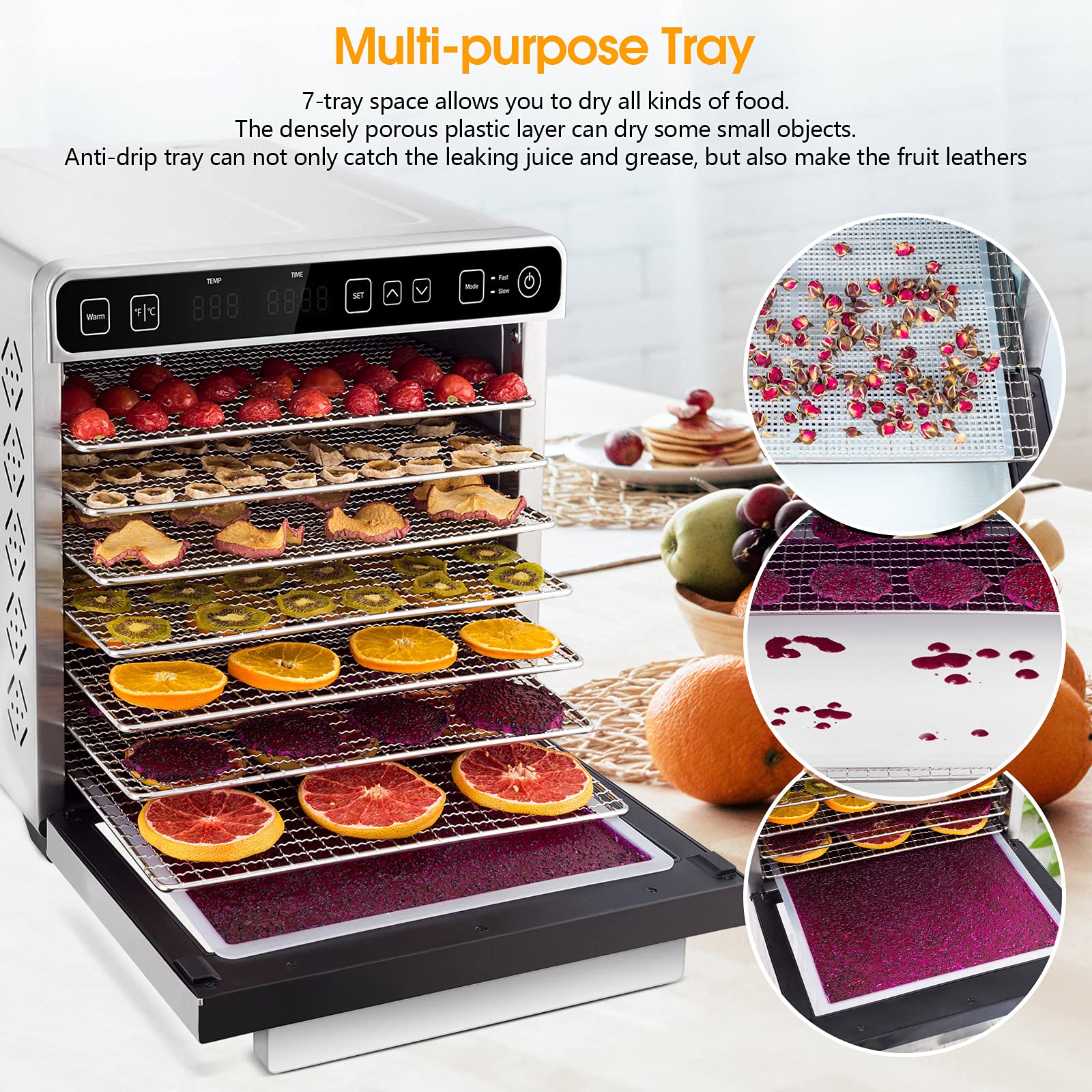 Kwasyo Food Dehydrator Machine, ALL Stainless Steel Dehydrator