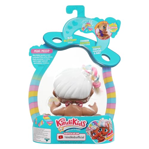 Kindi Kids Scented Sisters 6.5" Doll and 2 Accessories - Mini Mello Includes 1x Baby Doll, 1x Shopkin Rib, 1x Shopkin Dummy