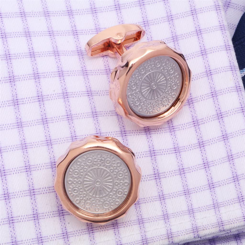 Rose Gold European and American French Pattern Cufflinks Men's Shirt Enamel Cufflinks Cuff Nails (Color : A, Size : One Size) (A One Size)