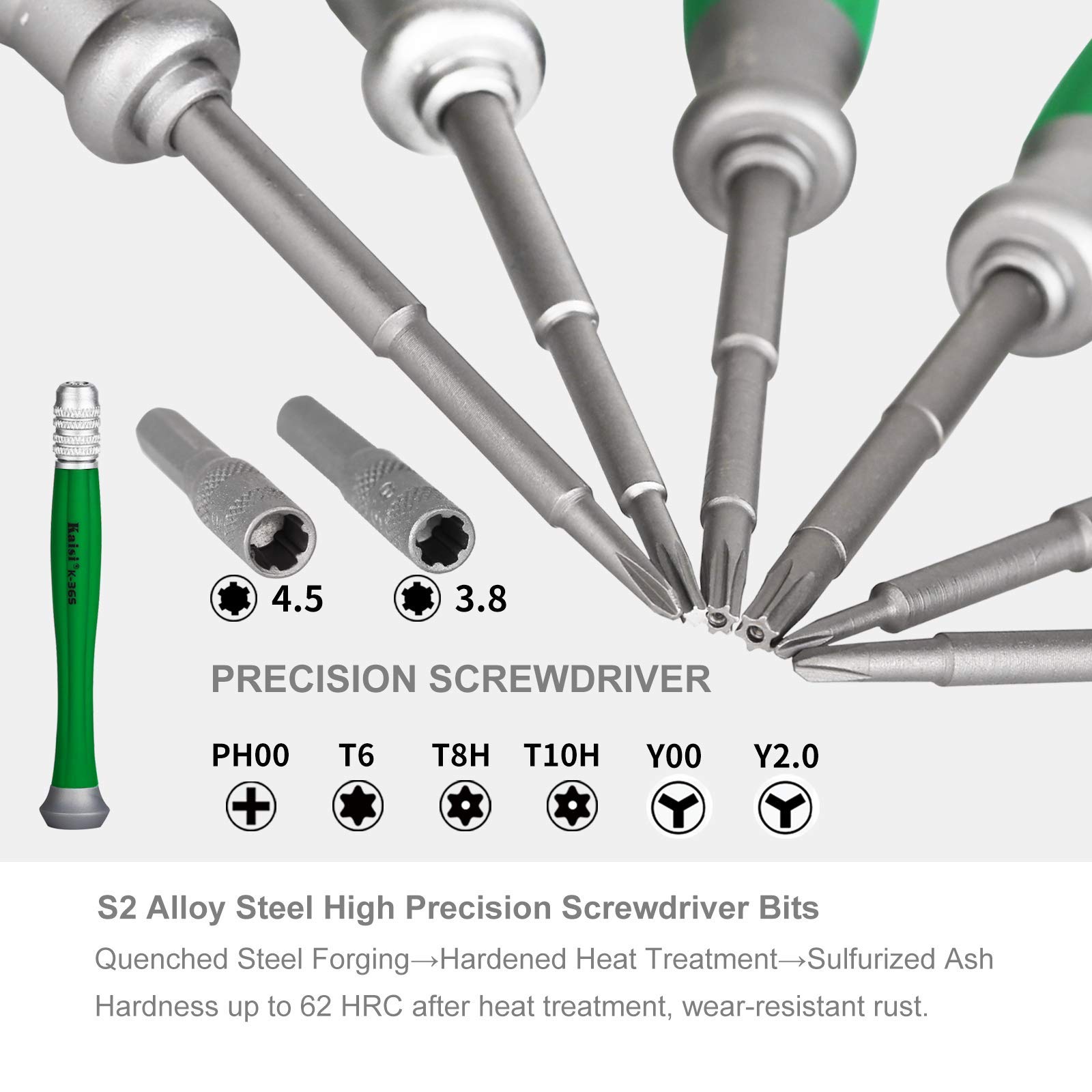 Kaisi 26 in 1 Repair Tool Kit for Nintendo Switch, Y00 Y2.0 Triwing 3.8+4.5mm Security Gamebit and Torx T6H T8H T10H Screwdriver Set for Nintendo Switch Lite/JoyCon, NES/SNES/GBA/DS/Lite/Wii, Gamecube