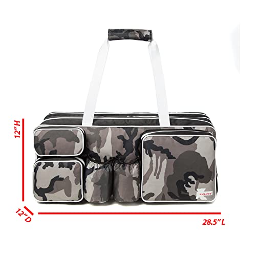 K-Cliffs Tennis Racket Bag | Deluxe Ballistic Nylon Travel Tournament Duffel | Shoe Compartment Red Blue Black