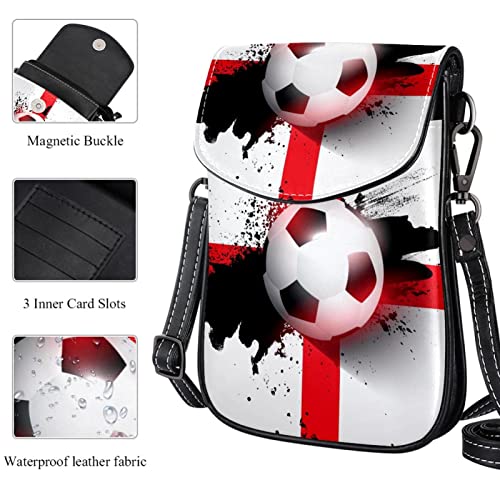 Small Crossbody Cell Phone Purse Wallet for Women Football England Flag