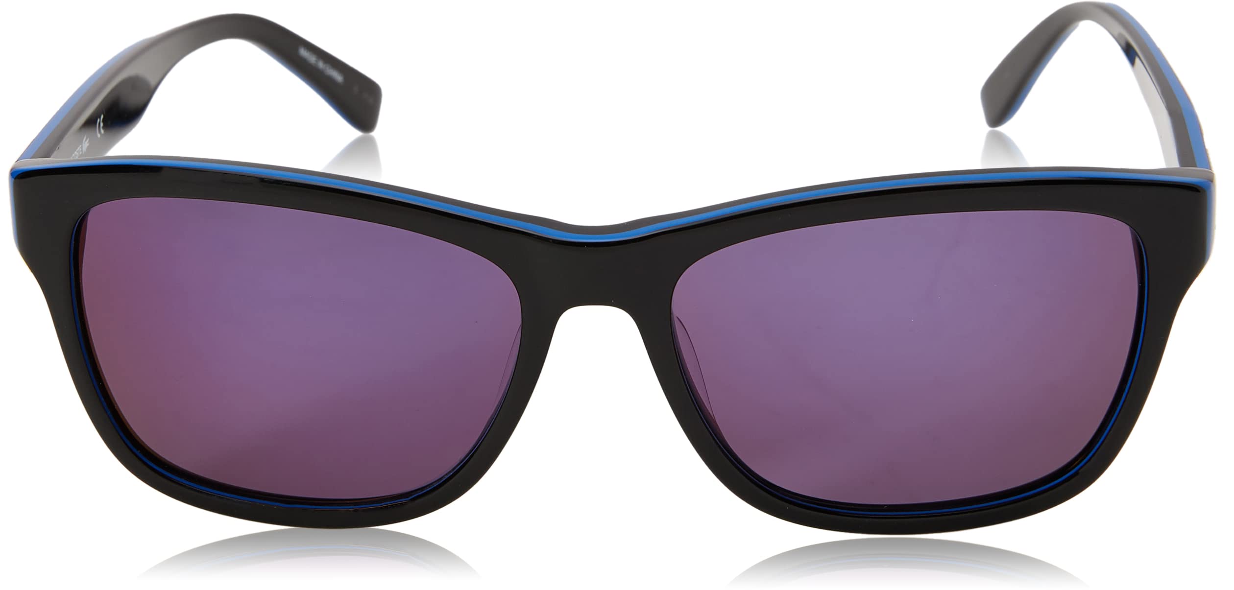 Lacoste L683S Square Sunglasses, Black/Blue/Black, 55 mm