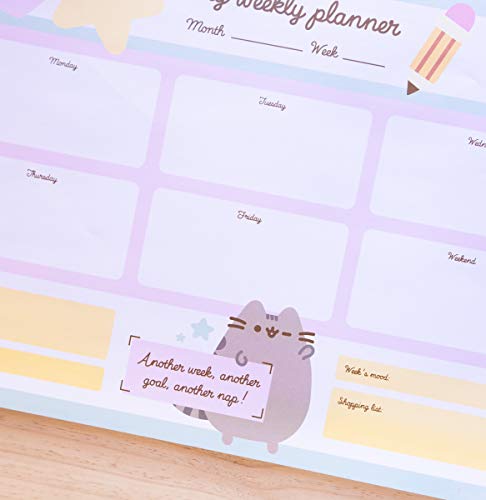 Official Pusheen A3 Desk Pad with Daily, Weekly and Monthly Calendar, Desktop Planner, Desktop Note Pad, 54 Undated Tear Off Sheets, 11.7 x 16.5 inches, To Do List - Kawaii Stationery (A3 SIZE)