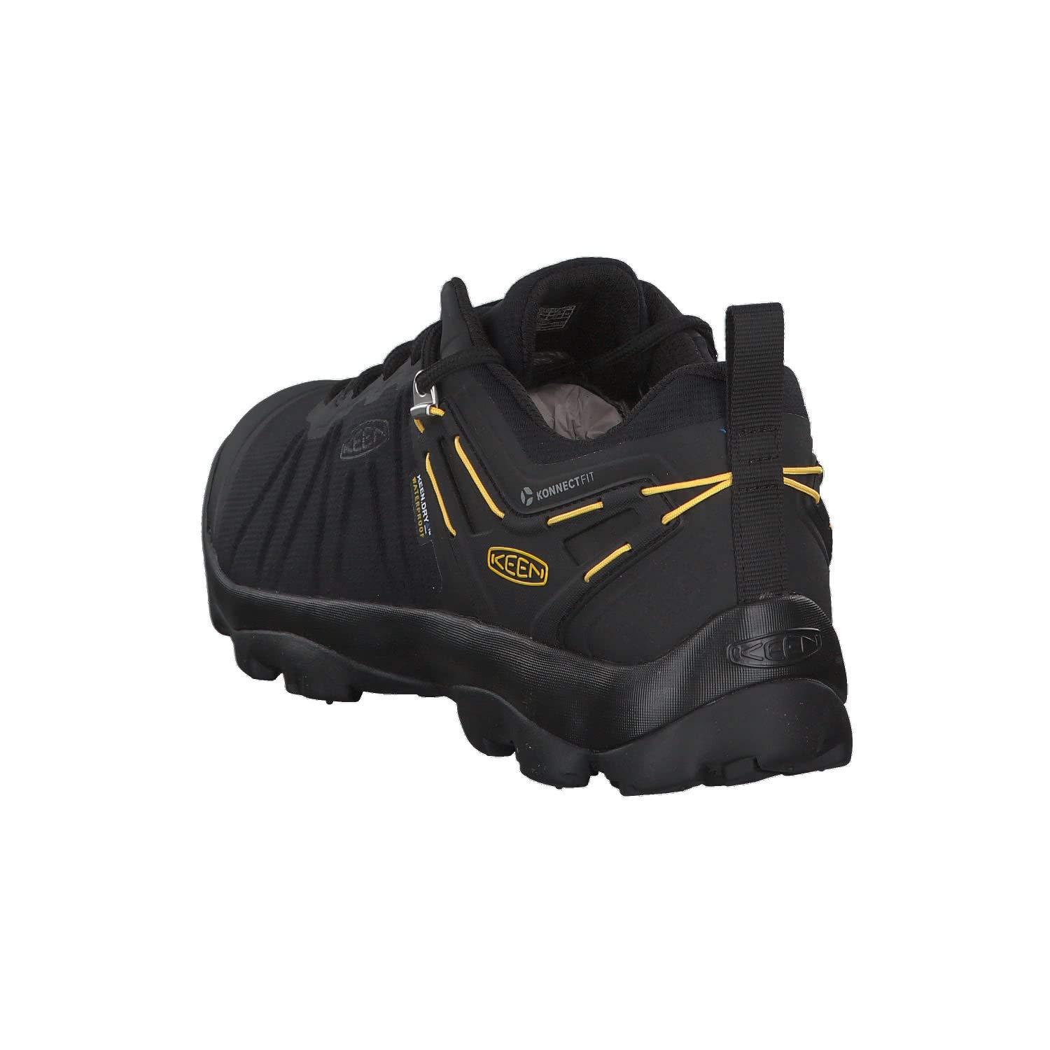 KEEN Men's Venture WP Hiking Boot, Black Yellow, 12
