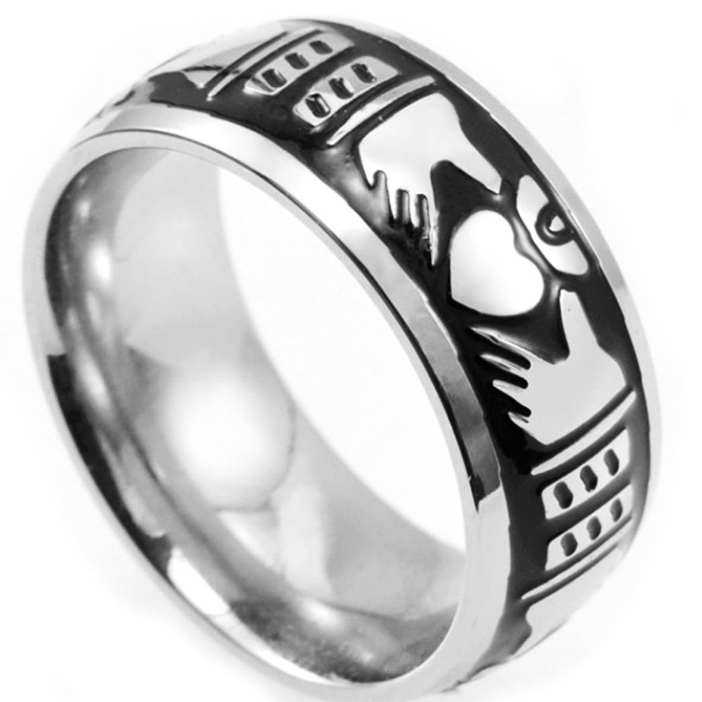Jude Jewelers 8mm Stainless Steel Claddagh Band Ring (13)