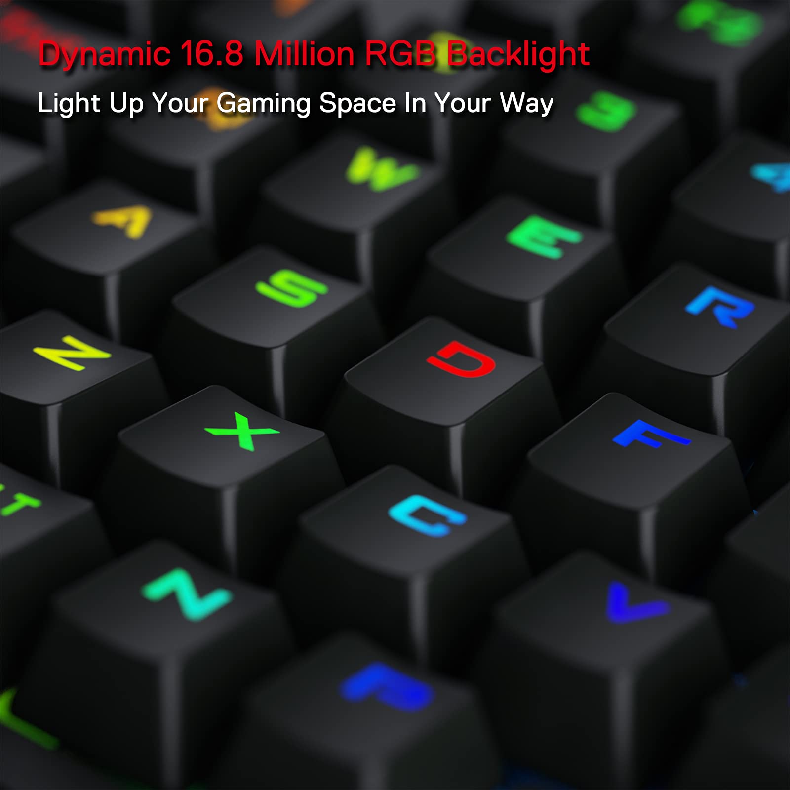 Redragon K585 DITI Wireless One-Handed Mechanical Keyboard, 42 Keys 2.4Ghz RGB 40% Gaming Keypad with 7 Onboard Macro Keys, Detachable Wrist Support, Durable Battery, Clicky Blue Switch