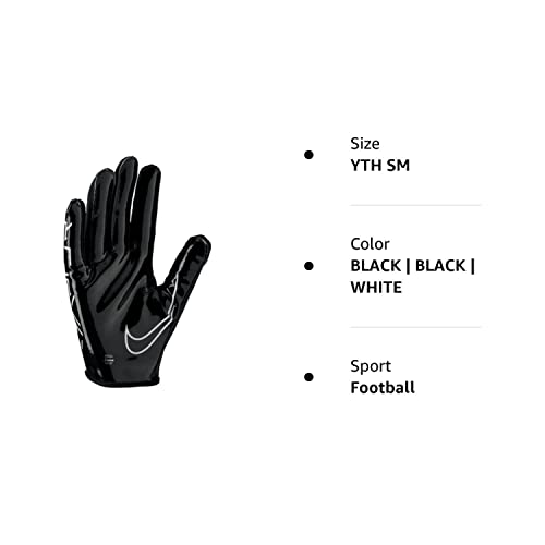 Nike Youth Vapor Jet 7.0 Football Gloves Black | Black | White Youth Small