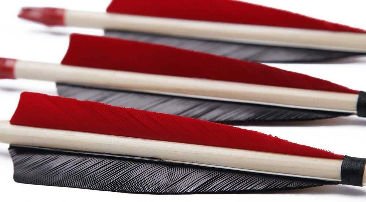 PG1ARCHERY Archery Traditional Wooden Arrows 26-32INCH Hunting Arrows with Field Points for Longbow Recurve and Horse Bow Archery Targeting Practice 12(Pack) (32 INCH)