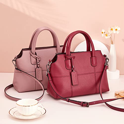 Kattee Genuine Leather Handbags for Women, Soft Hobo Satchel Shoulder Crossbody Bags Ladies Purses