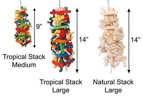 Tropical Stack Parrot Toy - Choose Size (Large, Natural)