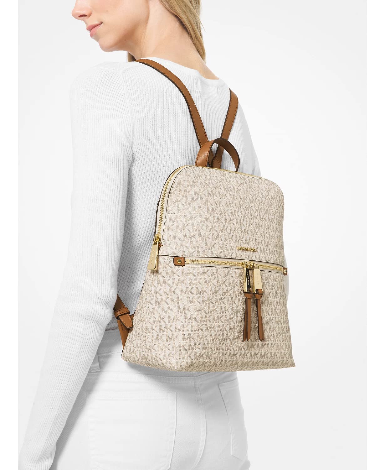 Michael kors Rhea Zip Medium Slim Signature Backpack