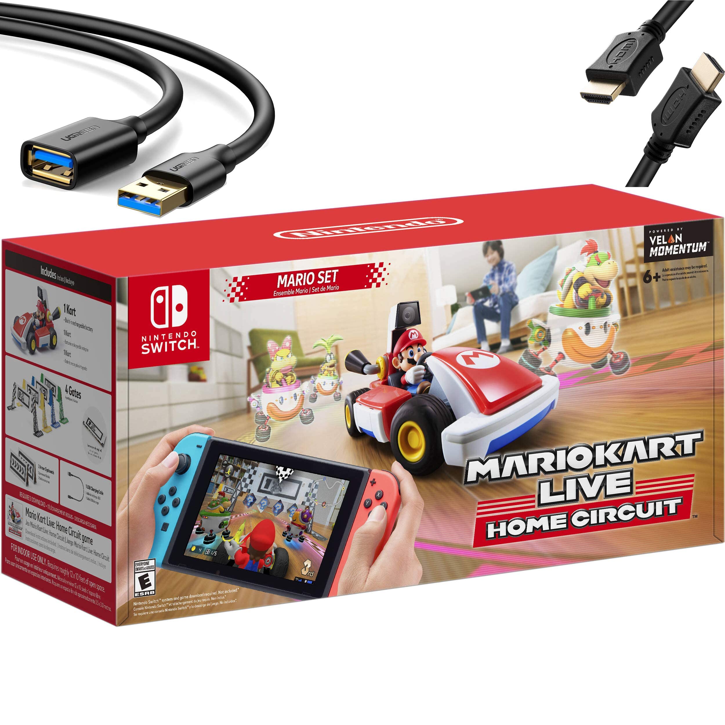 Nintendo 2020 Newest - Mario Kart Live: Home Circuit - Mario Set Edition - Holiday Family Gaming Bundle for Nintendo Switch, Nintendo Switch Lite - RED (Renewed)