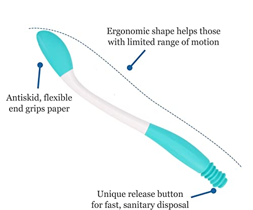 Toilet Paper Aid Wiper Toilet Tissue Aids Tool 15" Long Handle Reach Comfort Bottom Wiper Self Assist Wiping Toilet Aid Self Wipe Helper Assist Holder for Pregnant Elderly Disabled Limited Mobility