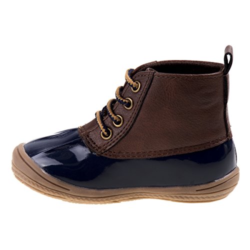 Josmo Unisex-Baby Luke Fashion Boot, navy patent/brown, 7 Medium US Toddler