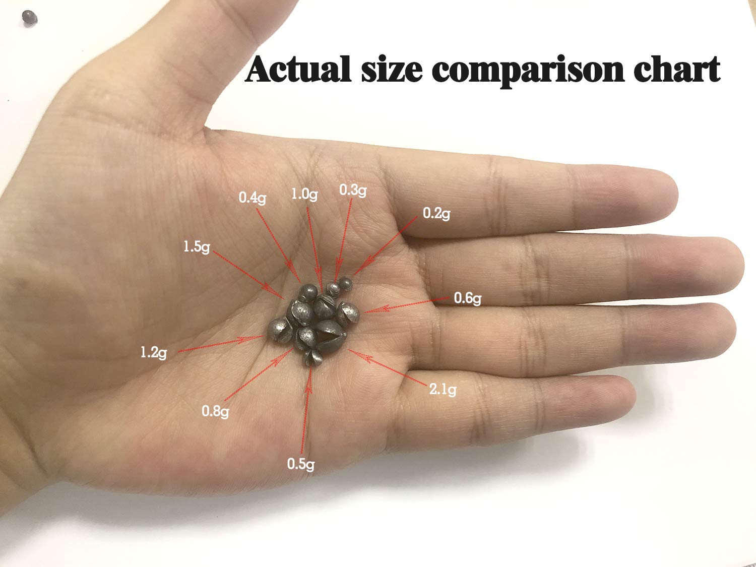 L PATTERN 500pcs Round Split Shot Sinker Removable Fishing Weight Sinkers Fishing Sinkers (1.2)