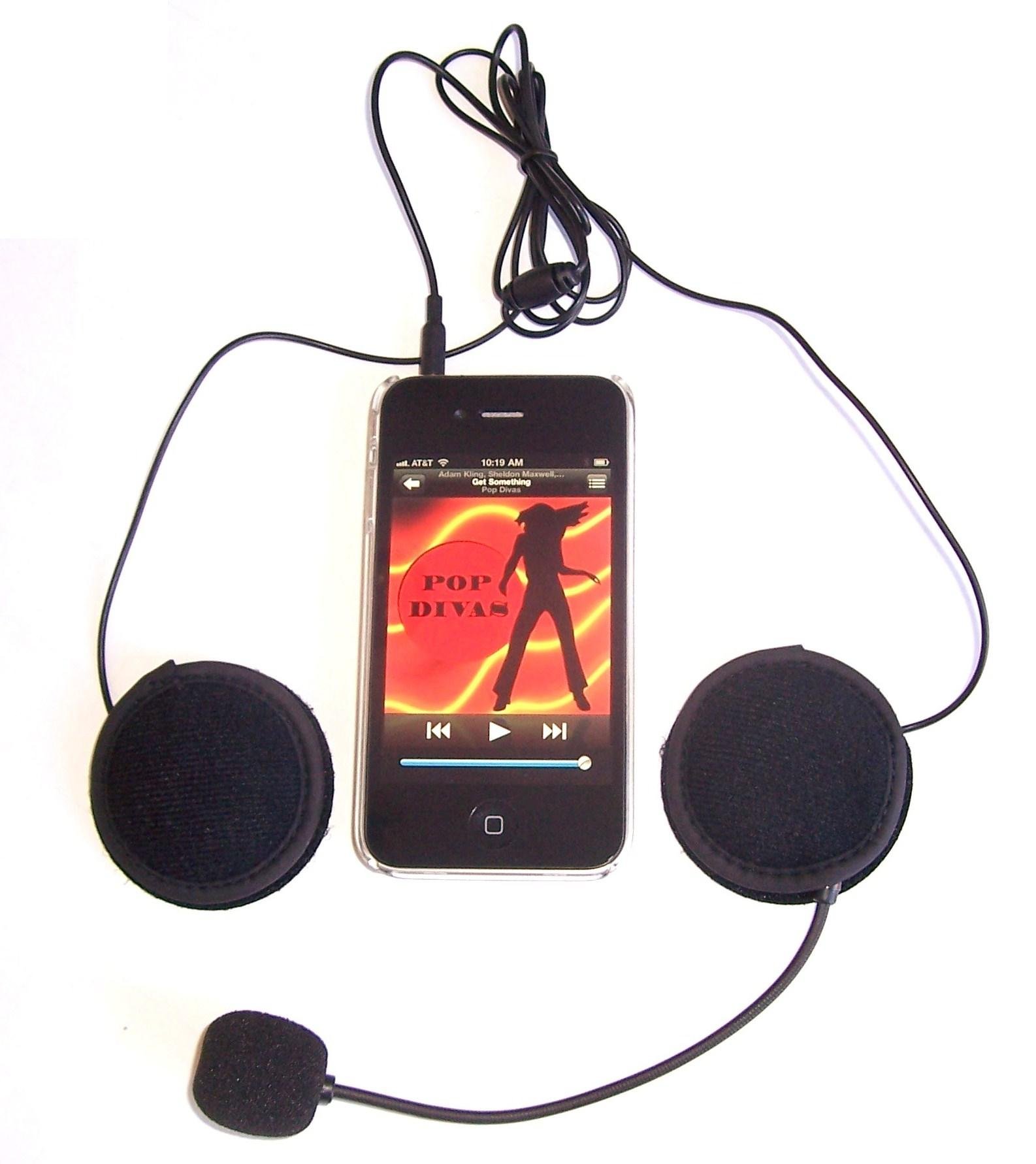 KOKKIA Sports/Motorcycle Helmet Stereo Earphones + Microphone (Black Cables): Attach to iPods/iPhones/iPads/Music/Audio Devices with 3.5mm Audio Jack.