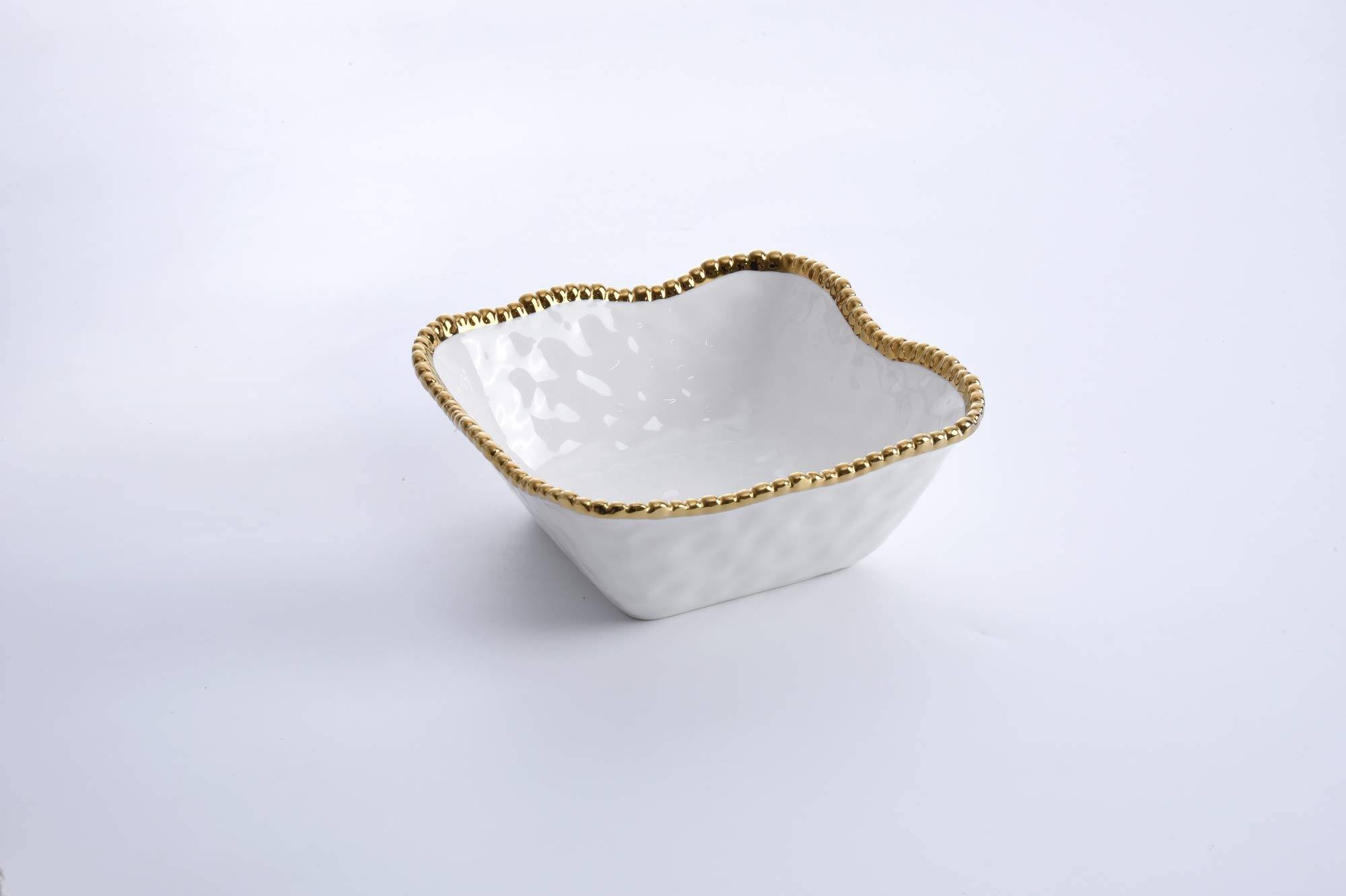 Pampa Bay Golden Salerno Porcelain Medium Square Salad Bowl