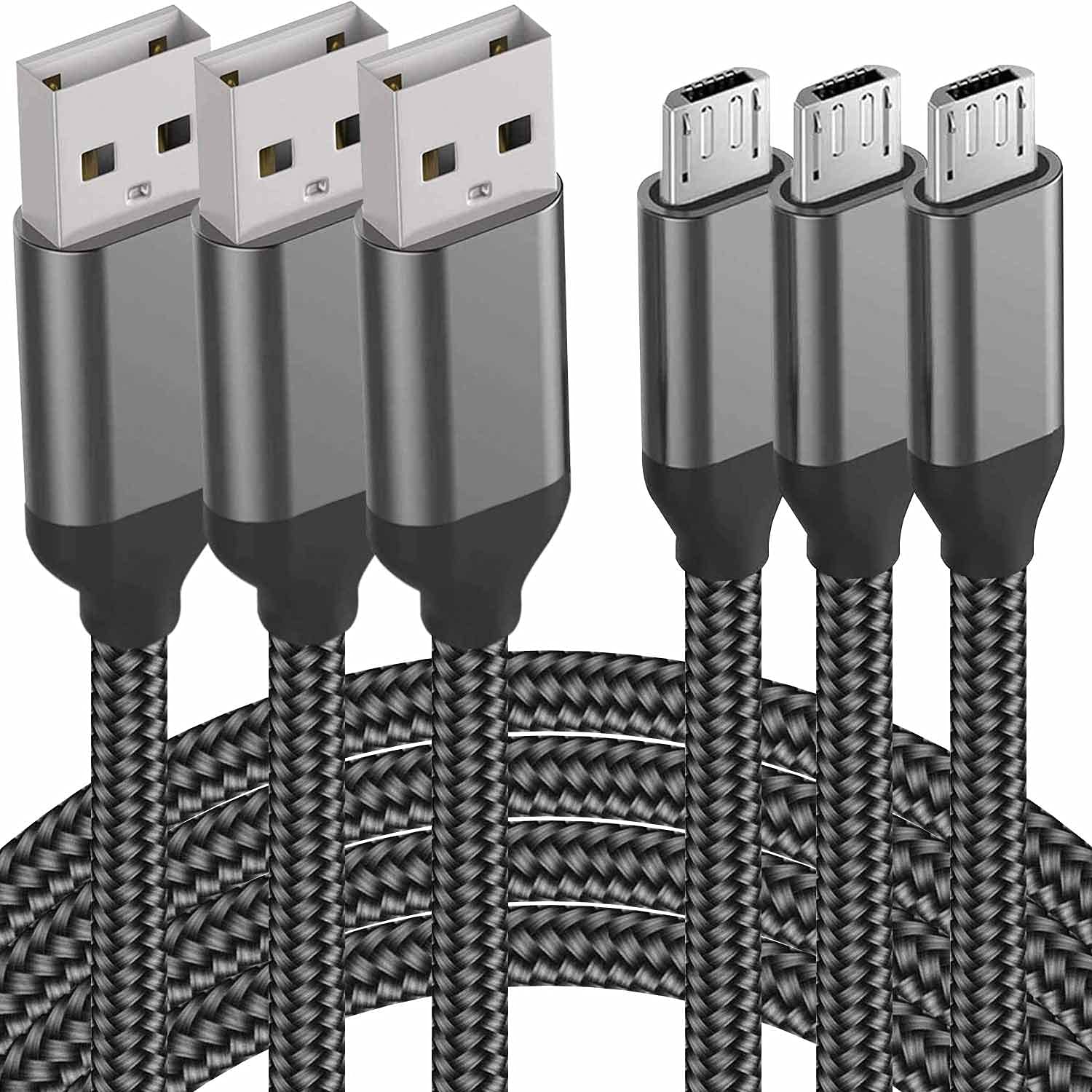Micro USB (10ft,3Pack) Charging Cable,Long Android Phone Charge Cord,Grtoeud Charging Cable Compatible with Samsung Galaxy S7 S6 J7 J5,Note 5,Playstation 4,PS4 Slim/Pro,Xbox One S/X Controller,Moto E5
