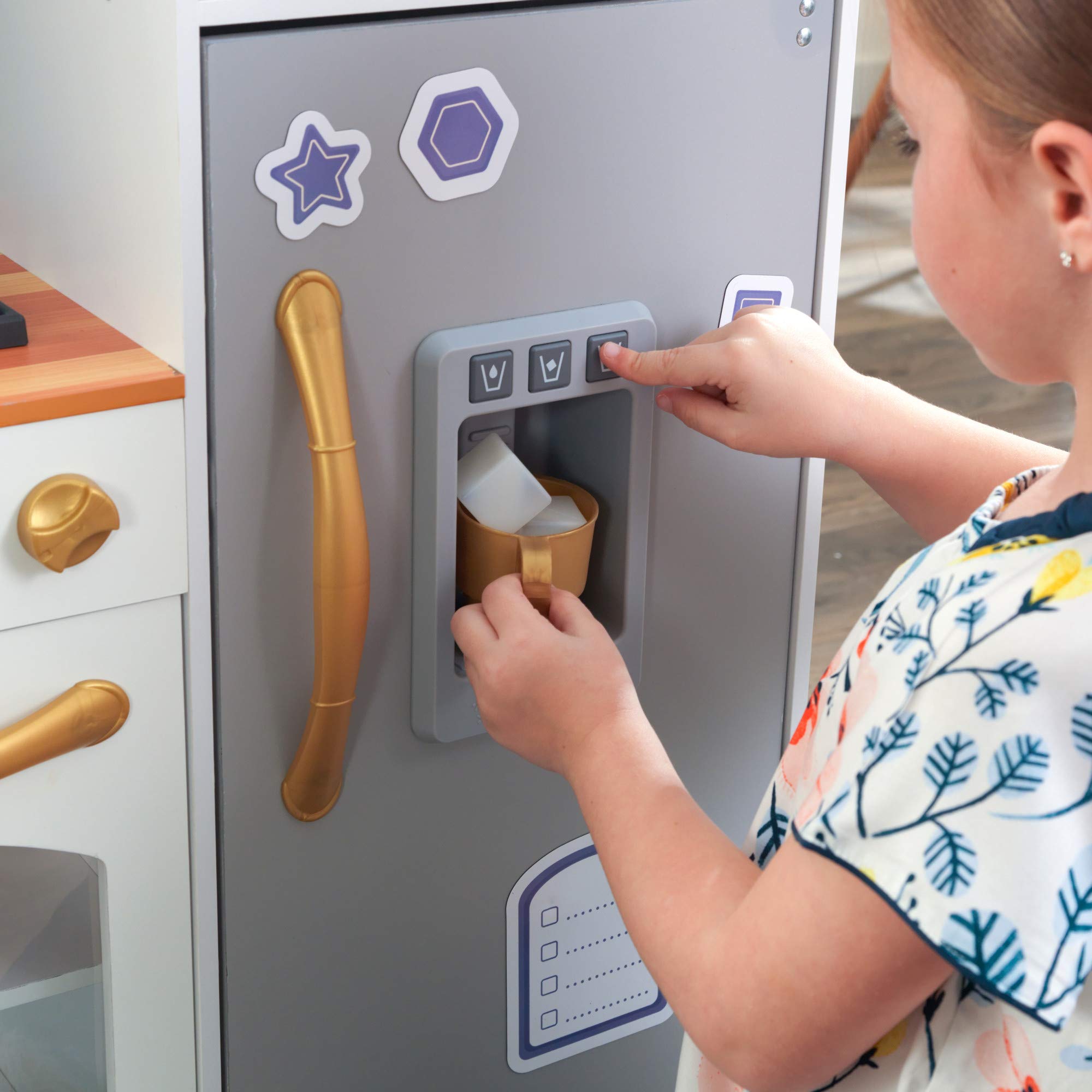 KidKraft Wooden Mosaic Magnetic Play Kitchen with Magnets, Multi