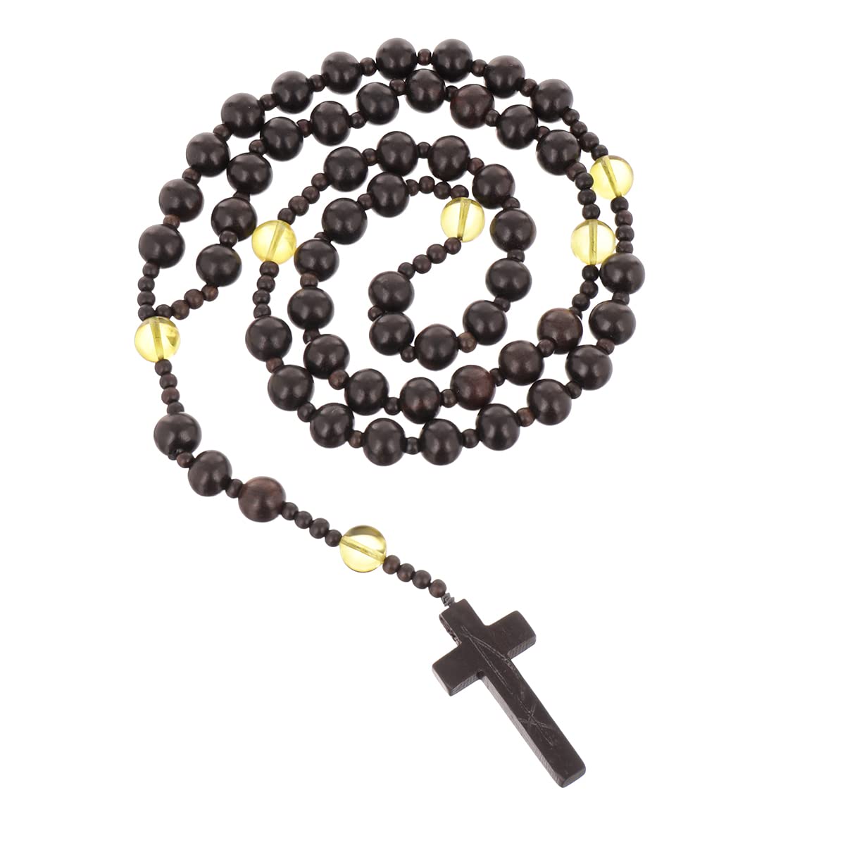 Royal rosary ebony tiger amber lemon handmade for women beautiful gift