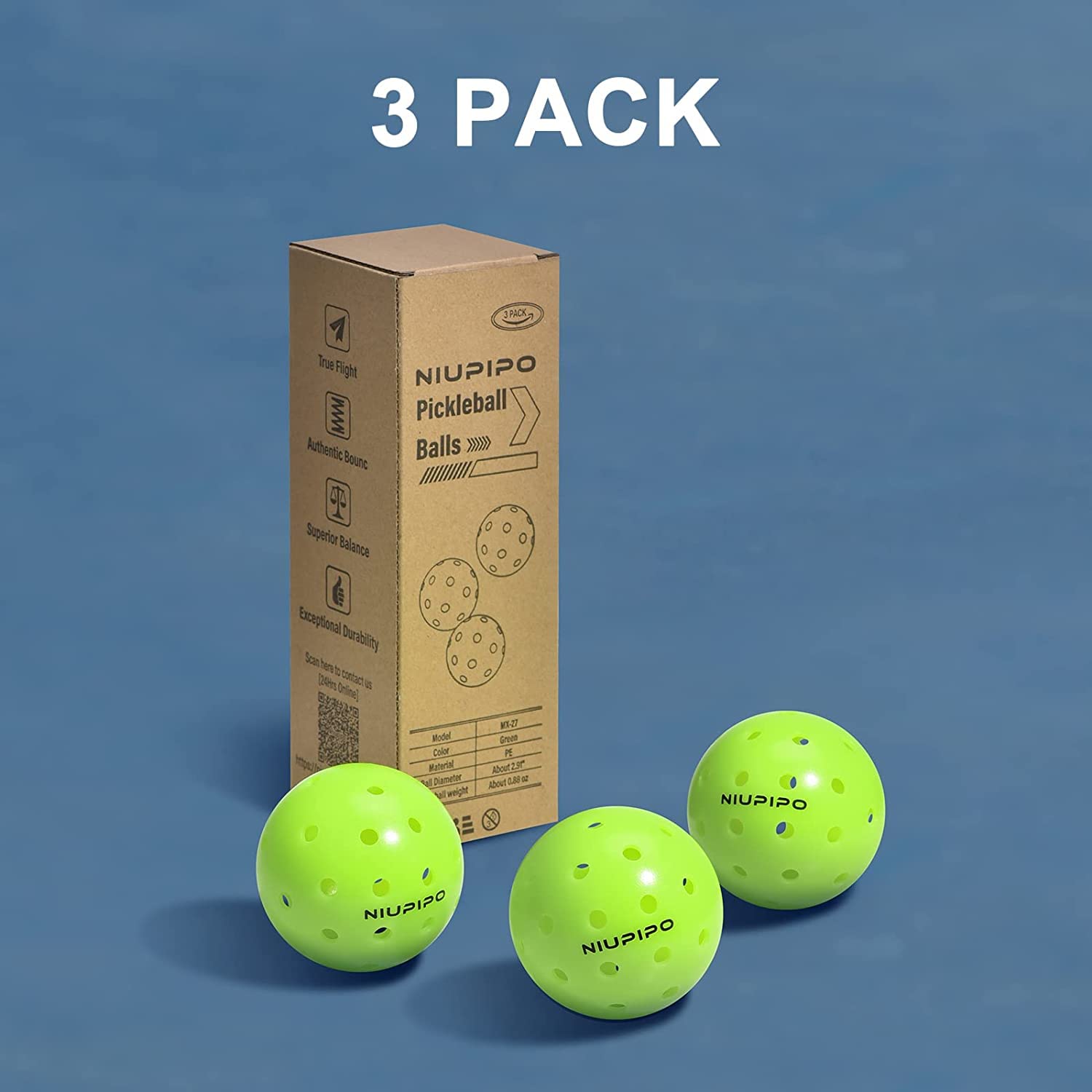 niupipo Pickleball Paddles, Pickleball Paddles Set of 2, Polypropylene Honeycomb Core, Cushion Grip, Lightweight Pickleball Paddles