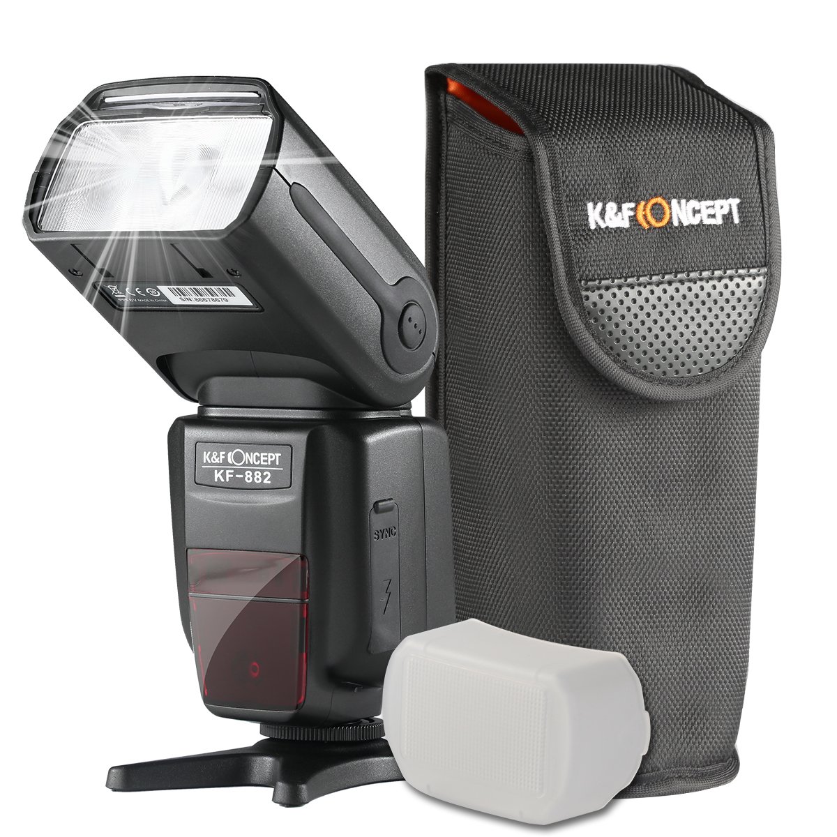 K&F Concept Camera Flash Speedlite with LCD Display, External Flash Speedlite Compatible with Canon Nikon Sony Olympus Pentax DSLR & Digital Cameras with Single-Contact Hot Shoe