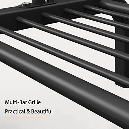 YCWO Flooring Clothes Rack Black Modern Simple Heavy Metal Rack Retail Display Rack with Storage Rack Retro Iron Tube Flooring Display Rack Clothes Shoes Package Storage,150x43x161cm