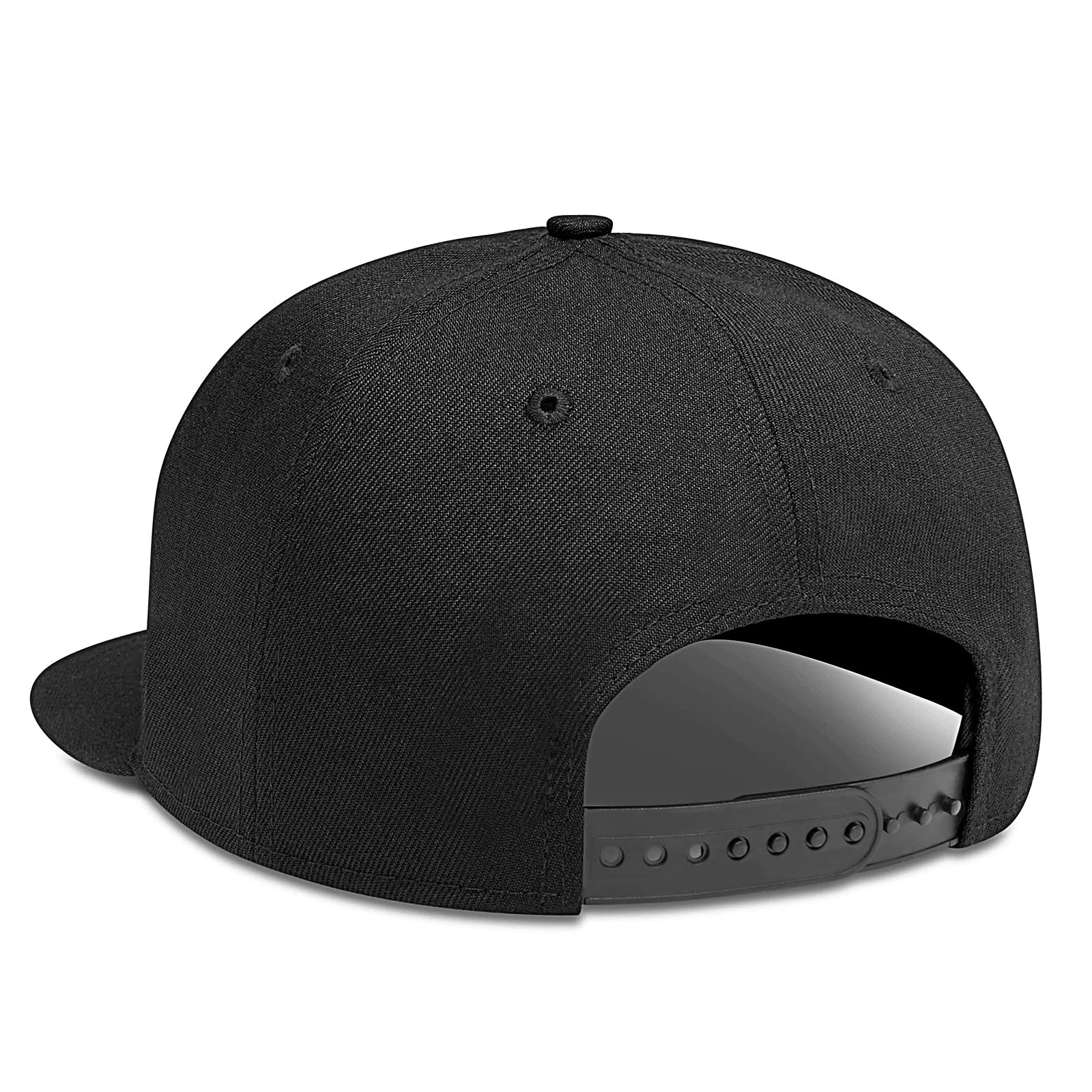 MASRIN Snapback Hats for Men-Flat Bill Hats,Fishing Hat,Fish Hat,Black Baseball Cap Gift for Men Trucker Dad