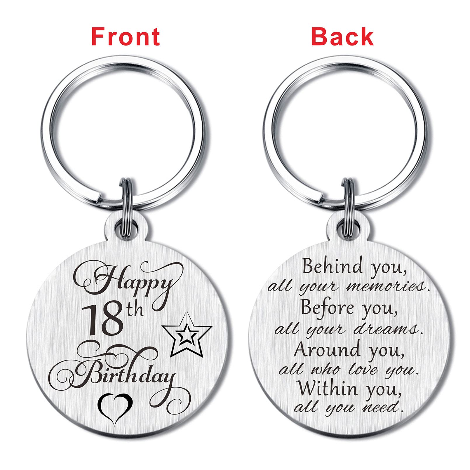 Laluminter 18 Year Old Birthday Gifts for Girls Boy, Happy 18th Bday Keychain Decorations for Women Men