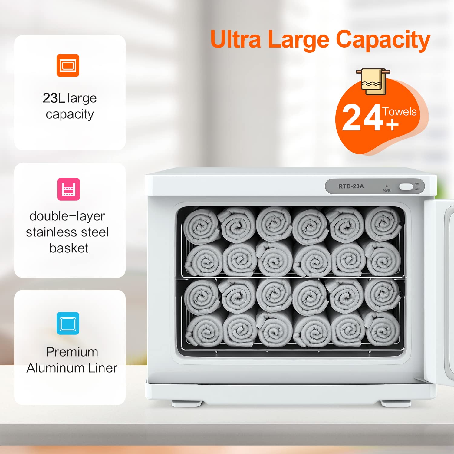 Large Spa Hot Towel Cabinet or Hot Bath Towel Warmer, Easy to Use Heated Towel Heating Warmer.