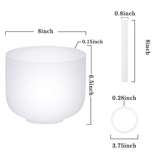 SOLSHINE Crystal Singing Bowl G# Note 9 inch 417Hz Zeal Chakra Frosted Quartz With Free Crystal Striker & O-ring Sound Healing Instrument