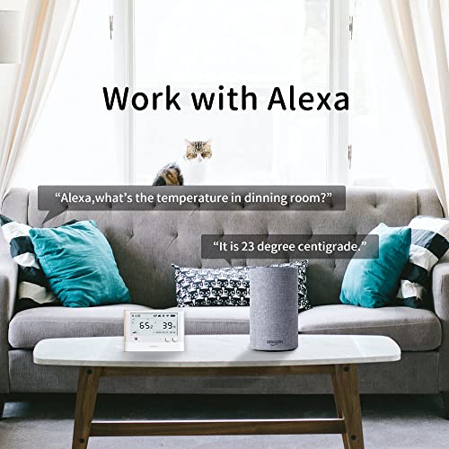 UbiBot WS1Pro WiFi Temperature & Humidity Monitor, No Subscription Fee, 7 * 24 Monitor and Alerts, 4.4” LCD Screen, Work with Alexa, IFTTT