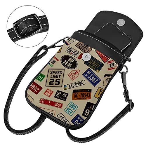 Small Crossbody Bag Retro Label Cell Phone Purse Wallet
