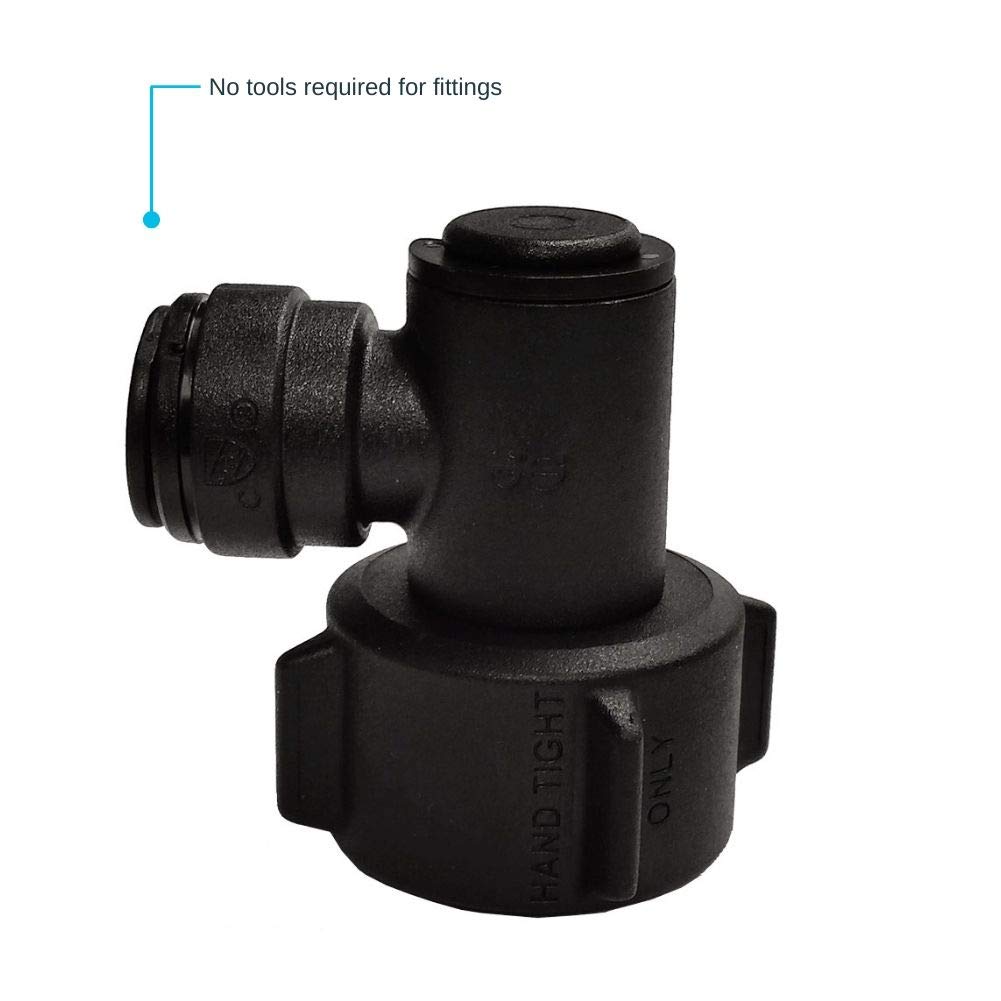 John Guest 3/4 Inch NH x 3/8 Inch OD ProLock Female Garden Hose Elbow, Push to Connect Plastic Plumbing Fitting, Black, NC2723P, 1 Count (Pack of 1)