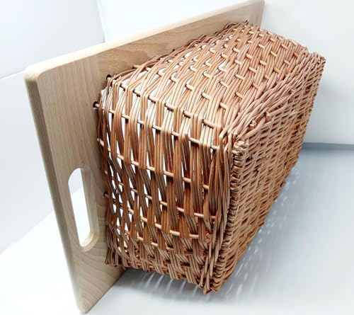 Pull-Out Wicker Basket with Frame Handles for Framed or Frameless 15" or 18" Cabinets w/Beech Frame and Runners (1, Width (11 5/16") for 15" Cabinets) Made in Poland