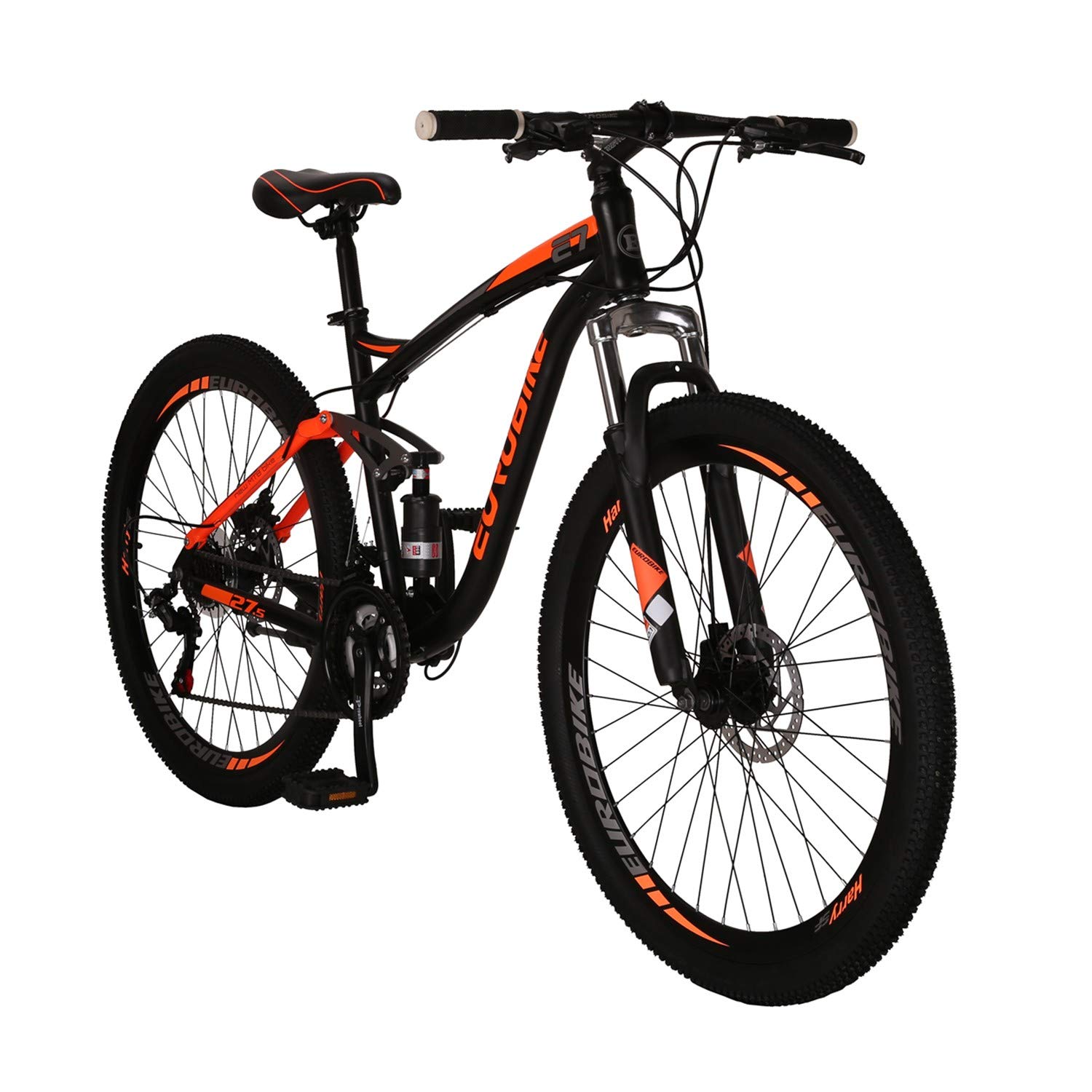 LZBIKE BICYCE E7 27.5inchs Mountain Bike 21-Speed Frame Shock Absorption Mountain Bicycle Orange