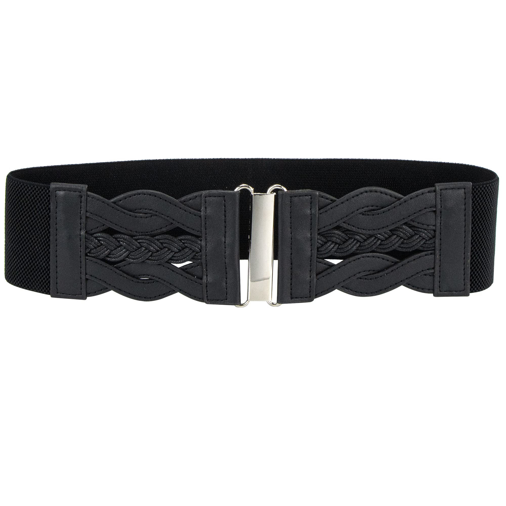 NociHah Vintage Stretch Belt for Women - Retro Elastic Wide Belts for Big Wais Ladies Dresses