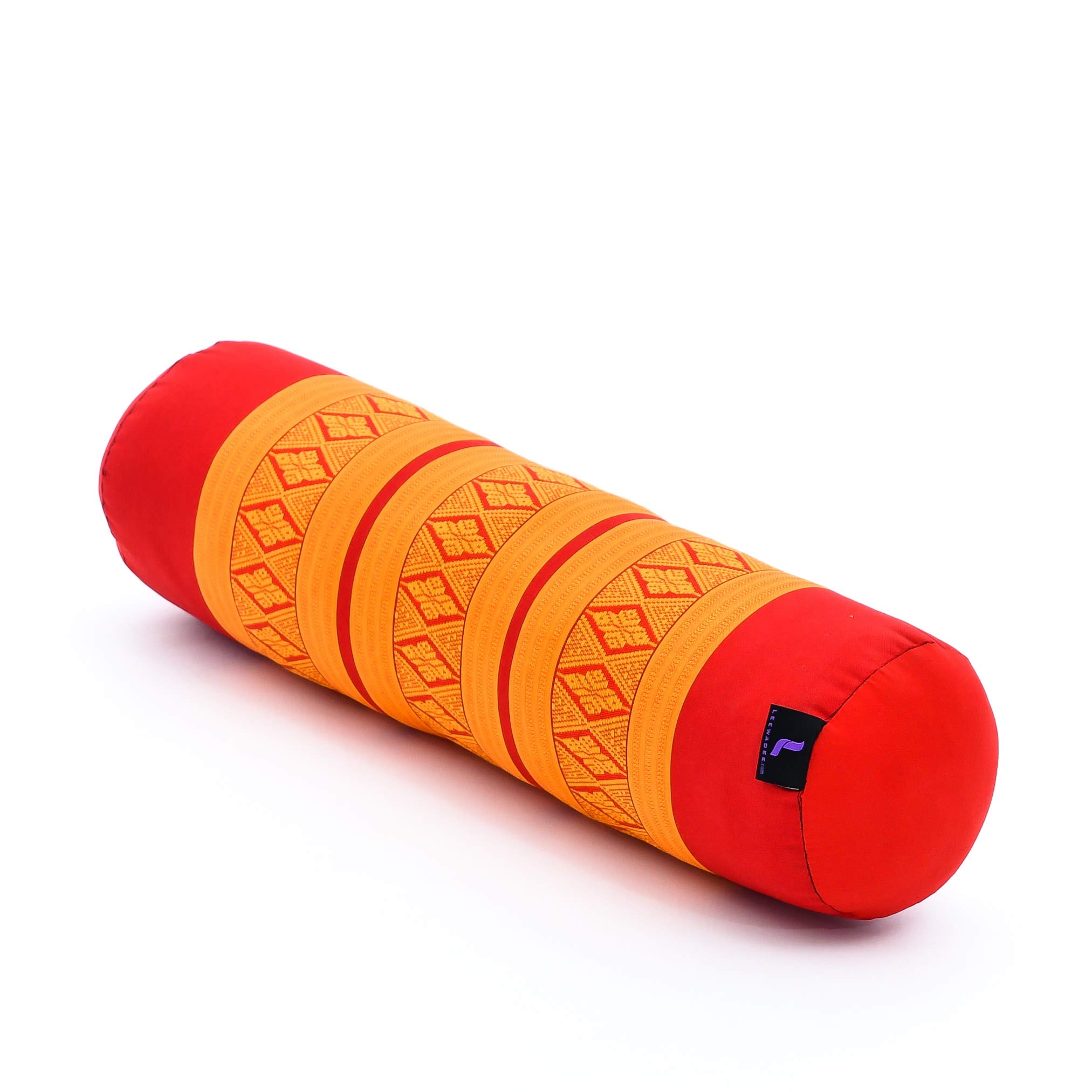 Leewadee Yoga Bolster – Shape-Retaining Cervical Neck Roll, Tube Pillow for Comfortable Reading, Made of Kapok, 20 x 6 x 6 inches, Orange Red