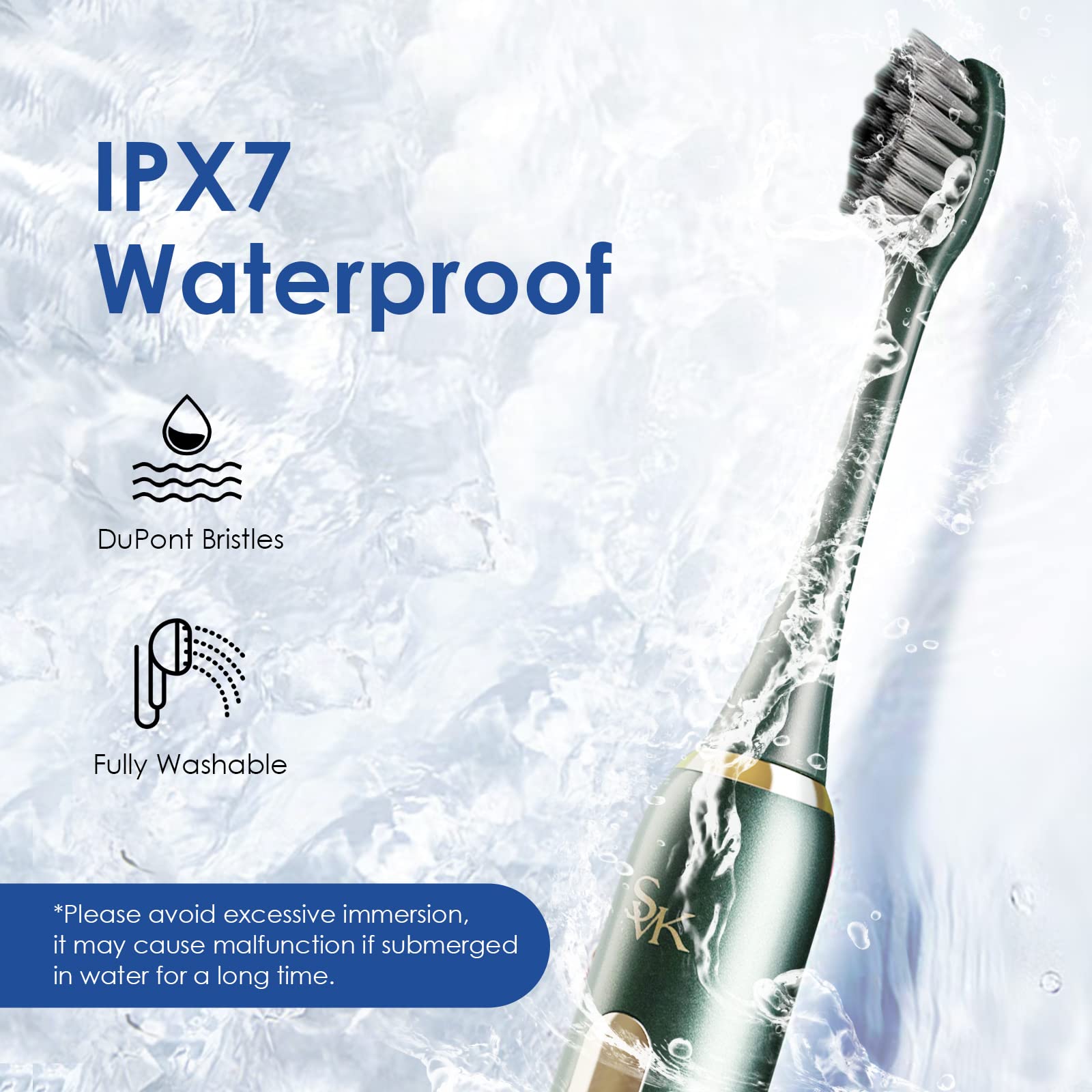 Sonic Electric Toothbrush Gift Set - 5 Powerful Cleaning & Whitening Modes with Soft Dupont Bristles, 2 Hours Quick Charge for 60 Days, IPX7 Waterproof Travel Portable Kit