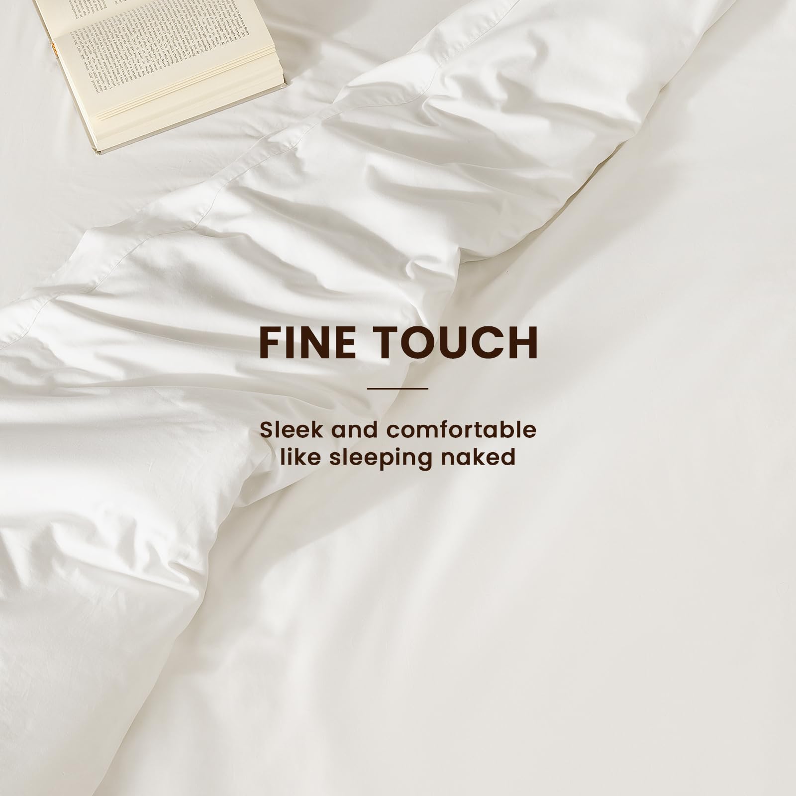 LBRO2M 100% Egyptian Cotton 1000 Thread Count Sheets Set King Size,Bed Sheet 4 Piece Sets,16 inches Deep Pocket,All Season,Bedding Super Soft Comforterble,White
