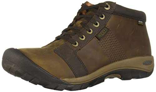 KEEN Men's Austin Mid Height Waterproof Casual Ankle Boot, Chocolate Brown/Brown, 10.5