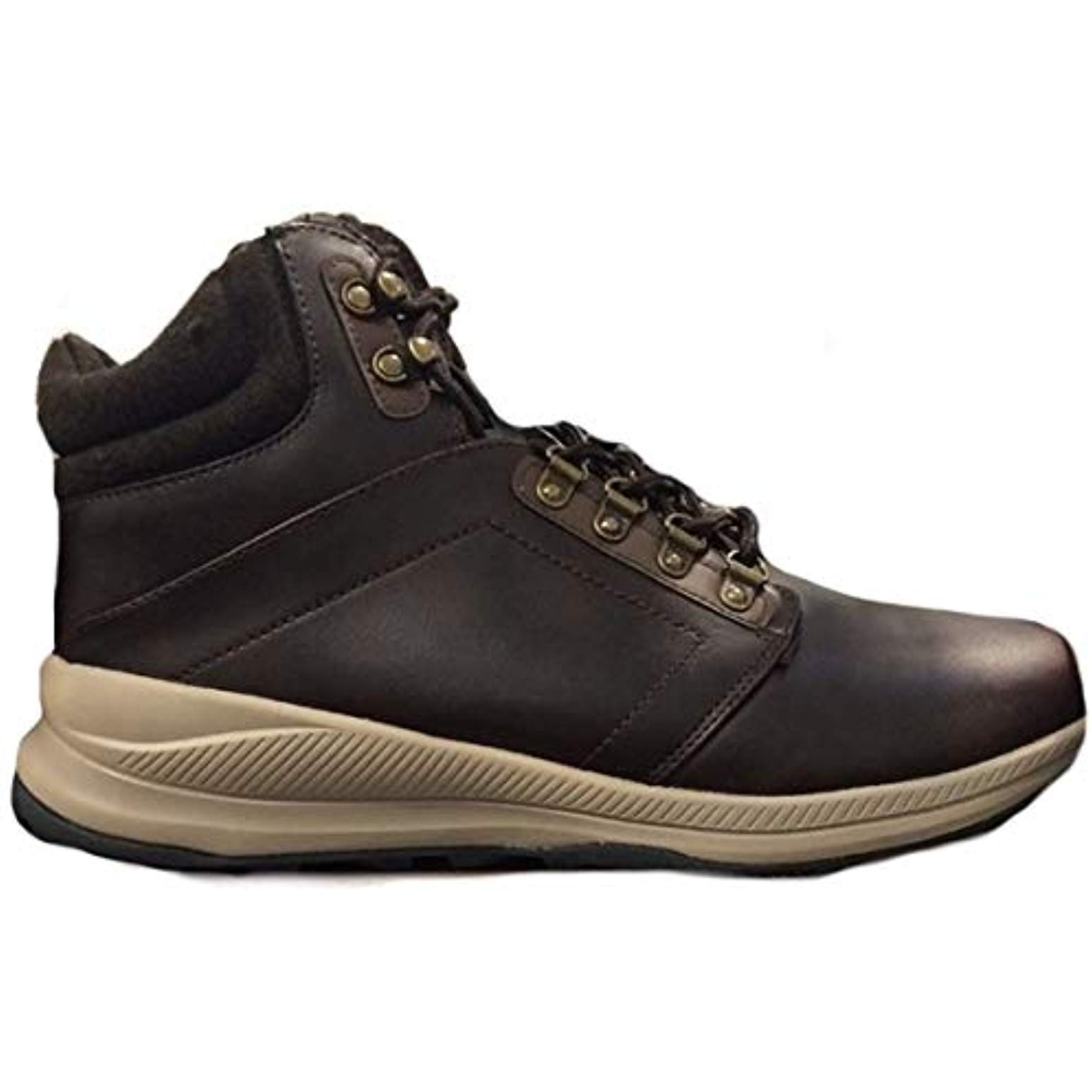 khombu Men's Leather Memory Foam Lightweight Hiker Boot (13, Brown)