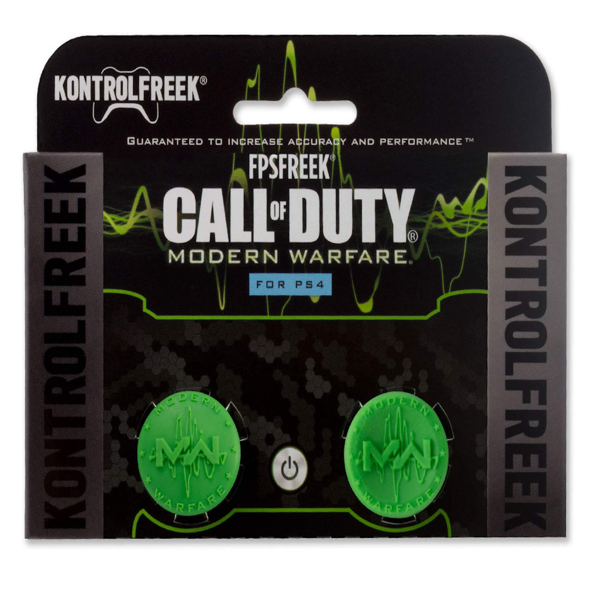 KontrolFreek FPS Freek Call of Duty Modern Warfare for PlayStation 4 (PS4) Controller | Performance Thumbsticks | 1 Low-Rise Convex, 1 High-Rise Concave | Green