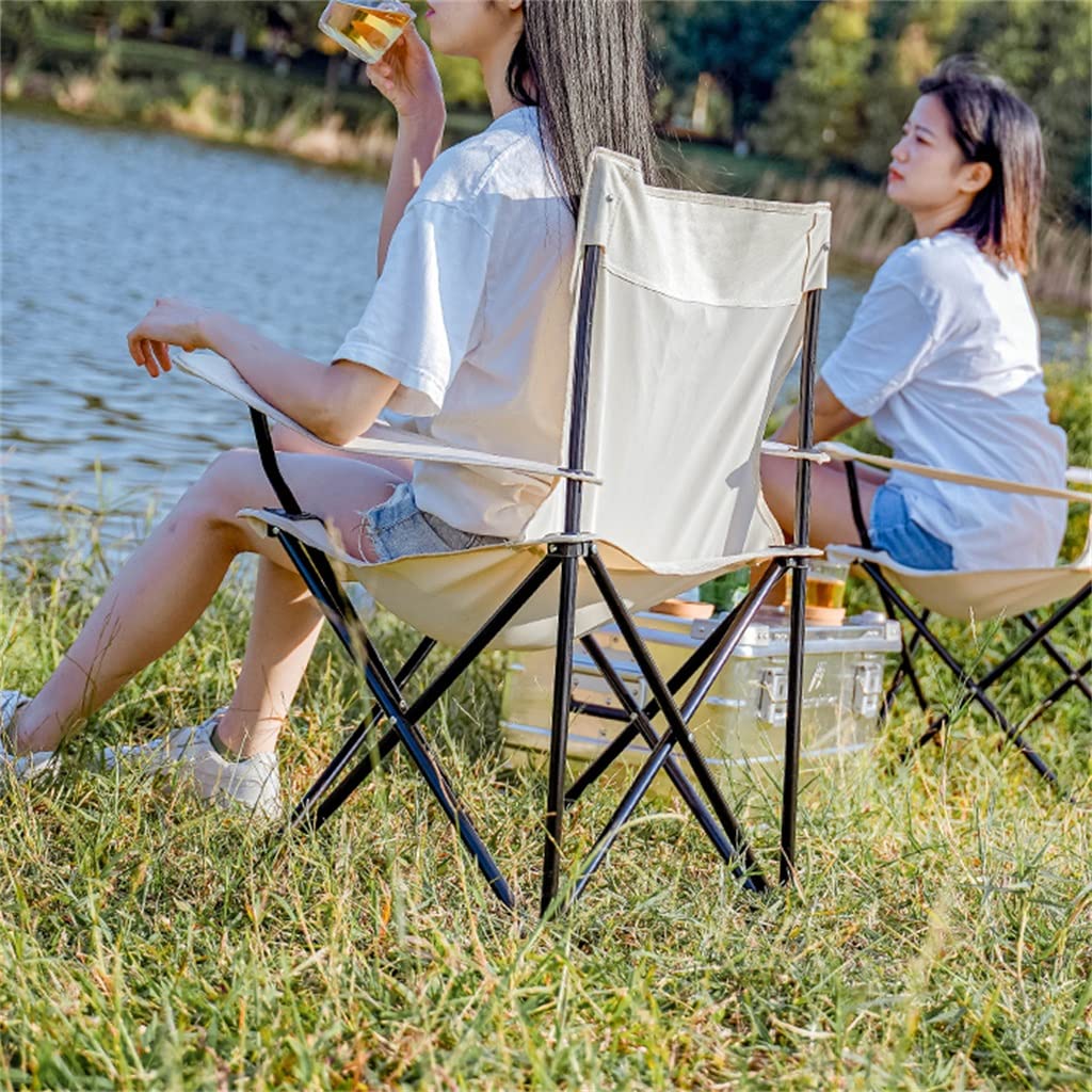 SDFGH Outdoor Folding Chair with Armrests Light Portable Camping Chair Back Recliner Leisure Chair Fishing Stool