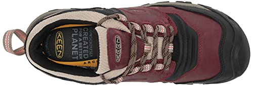 KEEN Women's Ridge Flex Low Height Waterproof Hiking Boots, Rhubarb/Brindle, 8
