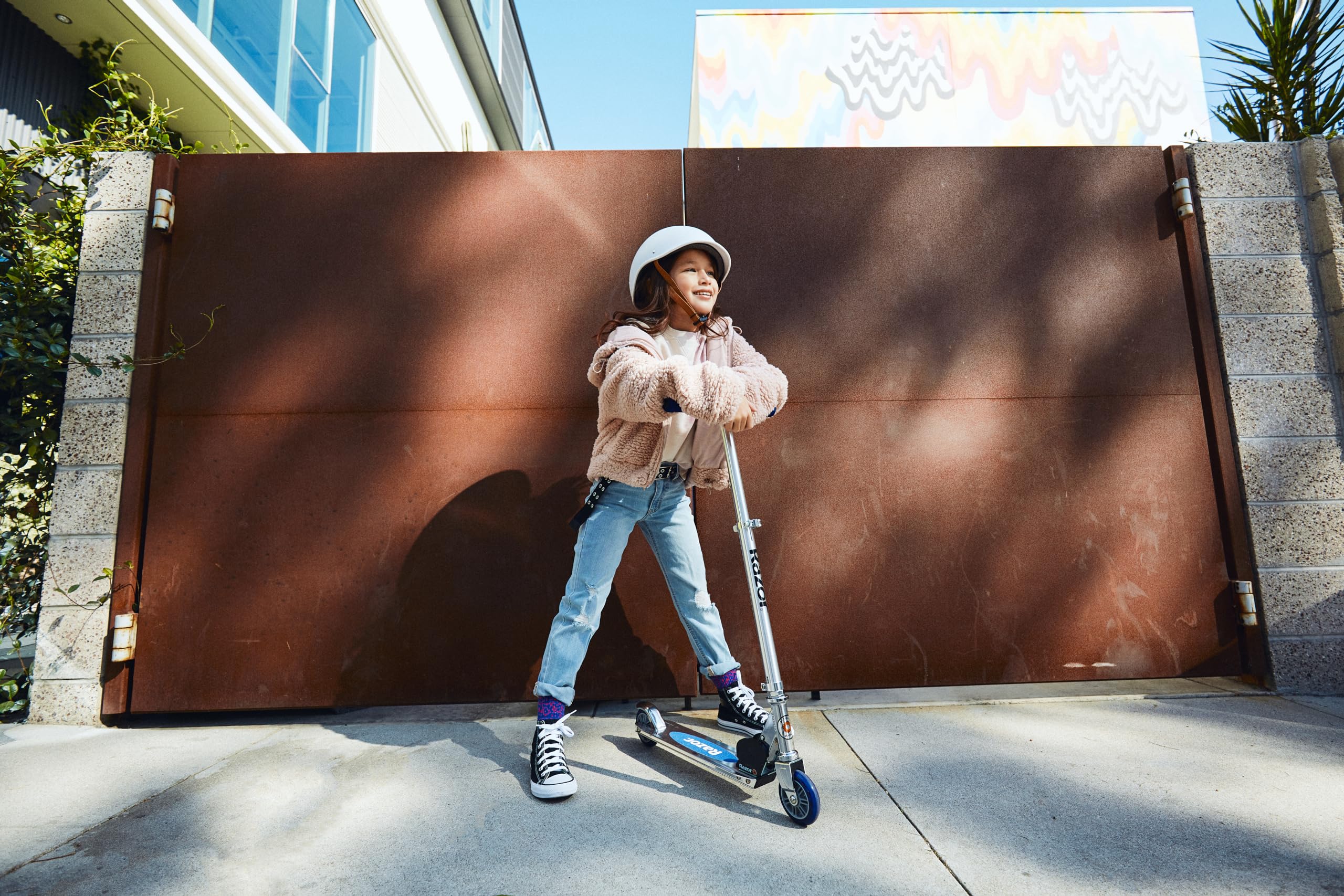 LaScoota Kick N Roll Scooter for Kids, 3 Wheel Adjustable Height Scooter with LED Flashing Wheels and Anti-Slip Deck, for Riders Aged 3-12 and up to 100 lbs.