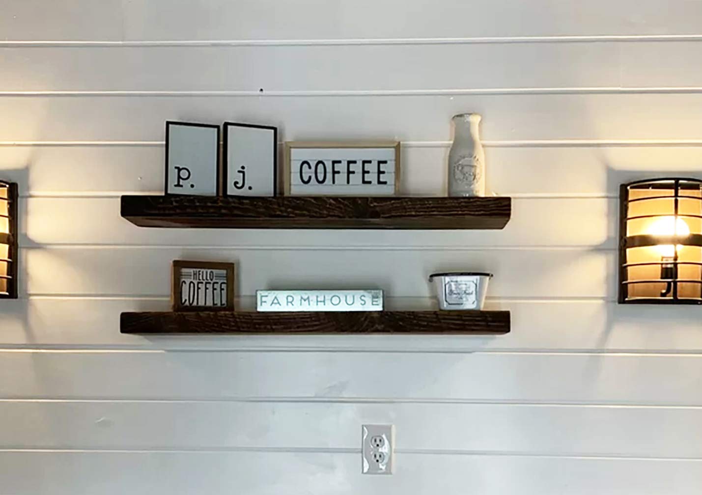 Joel's Antiques | Floating Shelves for Wall | Made of Natural Wood and Easy Install | Heavy Duty Rustic Book Shelves | Perfect for Bathroom, Kitchen, Living Room | 2 inches Thick | 6 inches deep
