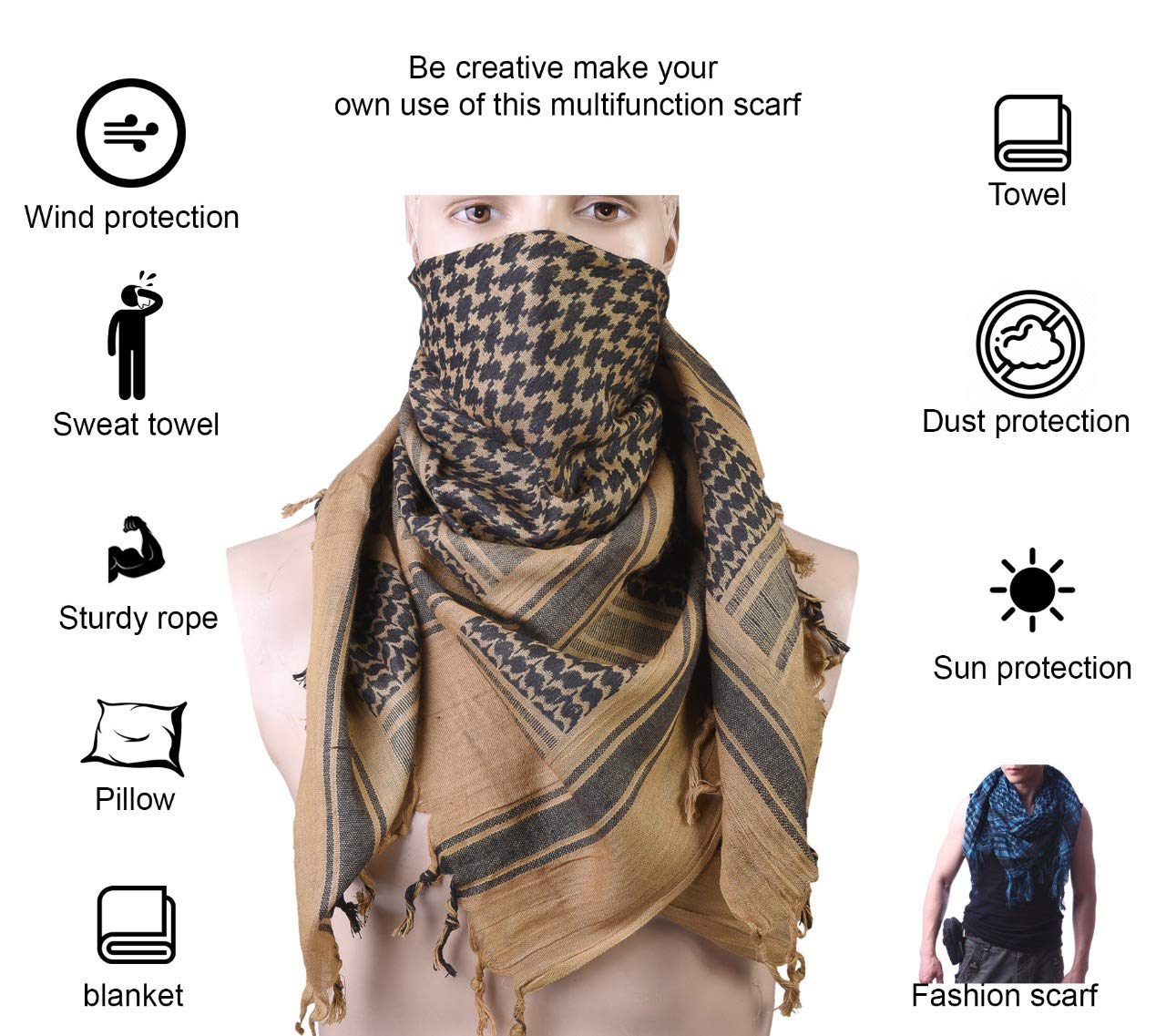 JANKINZ 100% COTTON SHEMAGH (COYOTE)