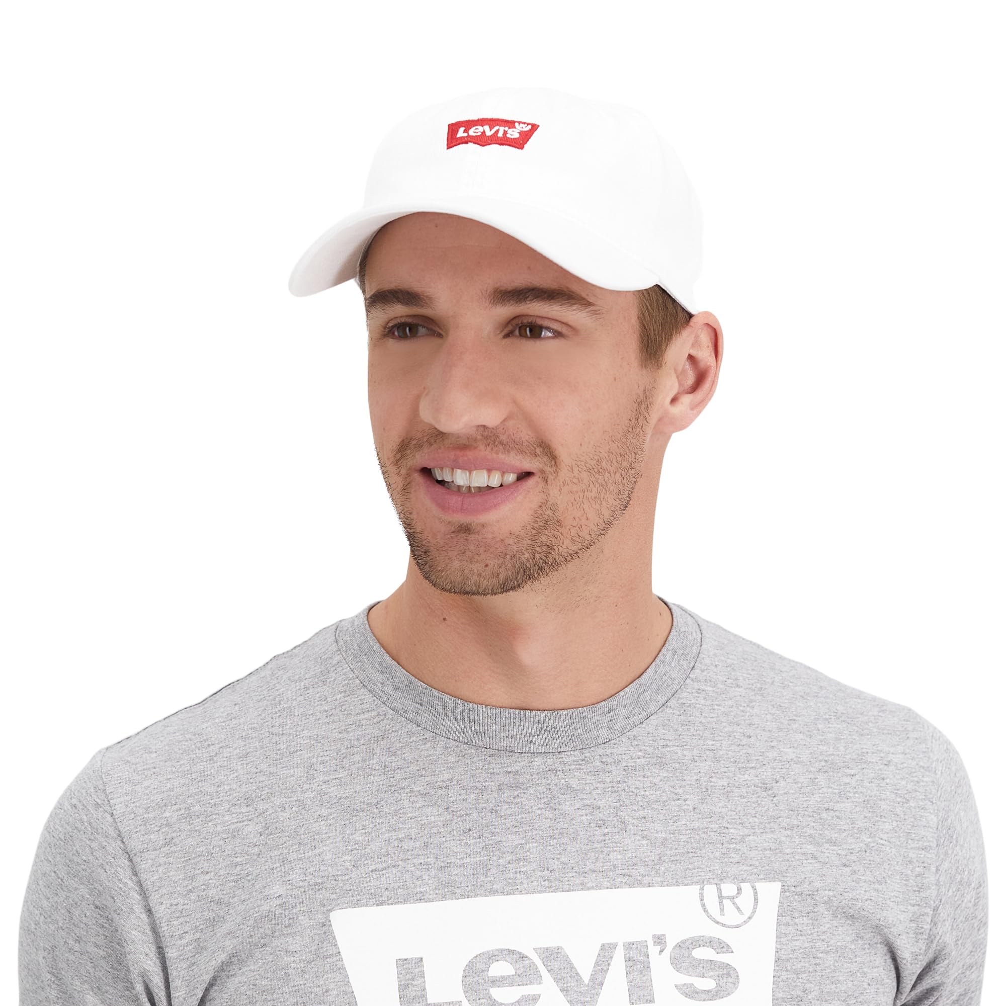 Levi's Men's Classic Baseball Hat with Logo, White, One Size